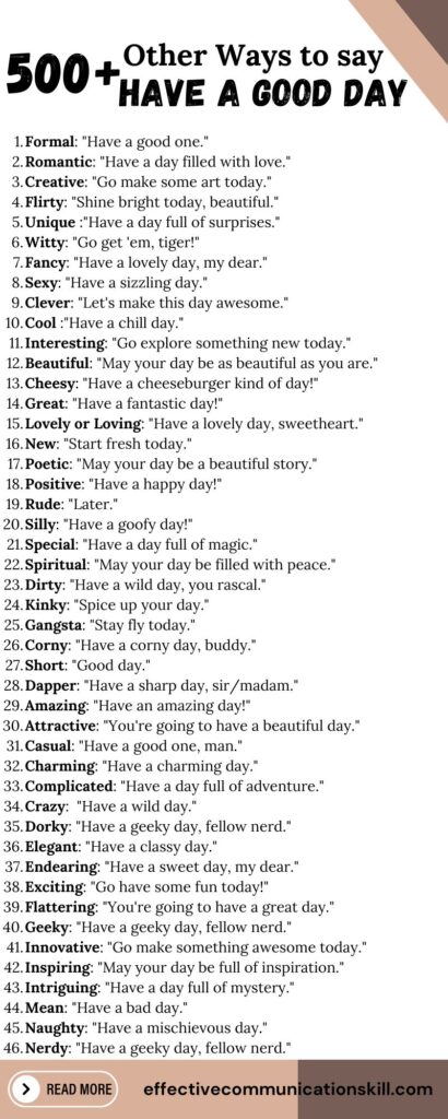 500+ Other ways to say Have a Good Day (synonyms, phrases, Example ...